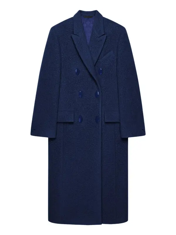 Givenchy Alpaca Bouclette Wool Coat - Saphir Blue