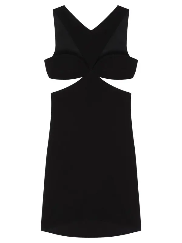 Givenchy Cut-out Crepe Satin Dress With Rhinestone Detail - Black