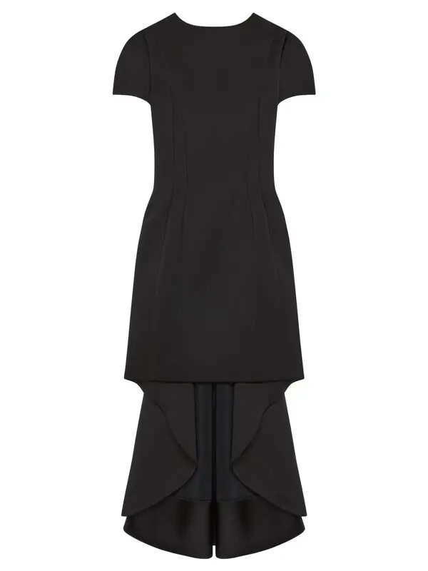 Givenchy Asymmetric Satin Dress With Crystals - Black