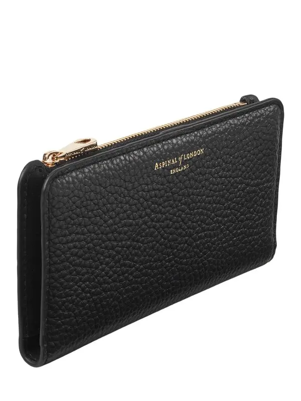 ASPINAL OF LONDON Large Grained Leather Mayfair Purse - Black