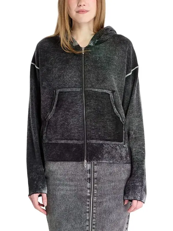 DIESEL® Zip-up Wool Hoodie - Black
