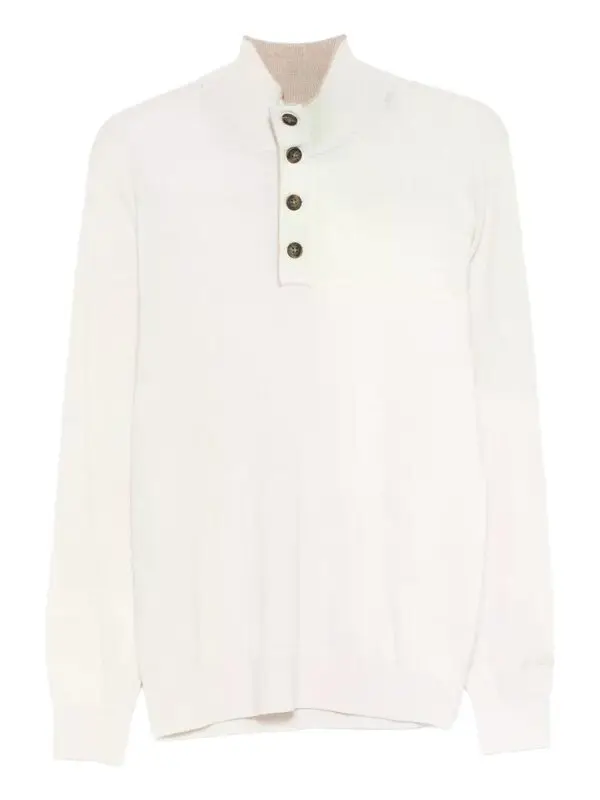 MC2 SAINT BARTH Dorian Buttoned High-neck Sweater - Neutrals