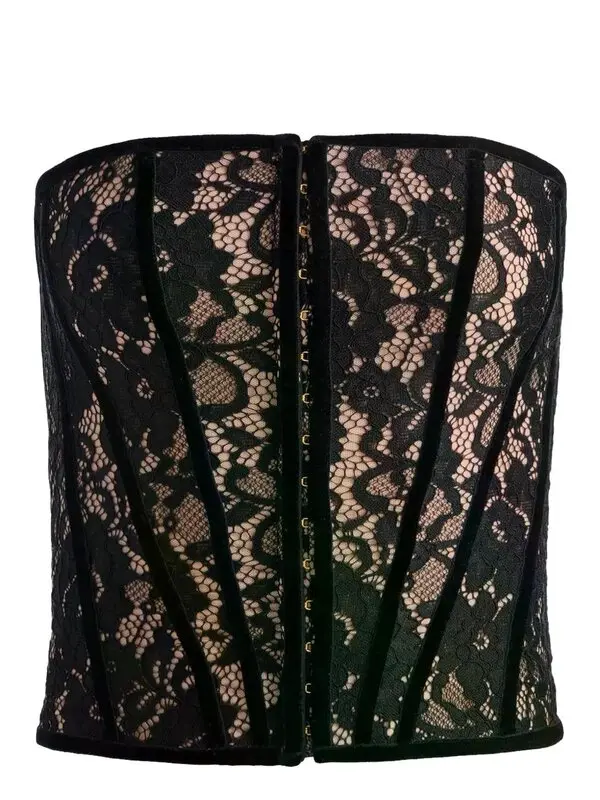 Alice + Olivia Cosette Lace Corset - Black
