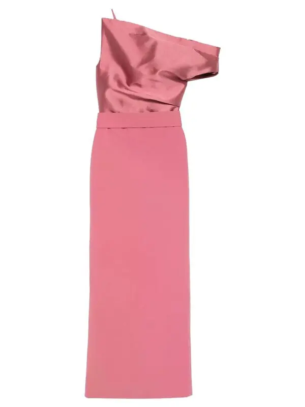 Solace London Below-the-knee One-shoulder Dress - Pink