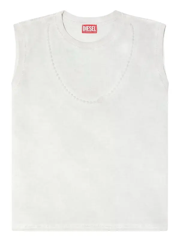 DIESEL® Embossed Chain Sleeveless T-shirt - Neutrals