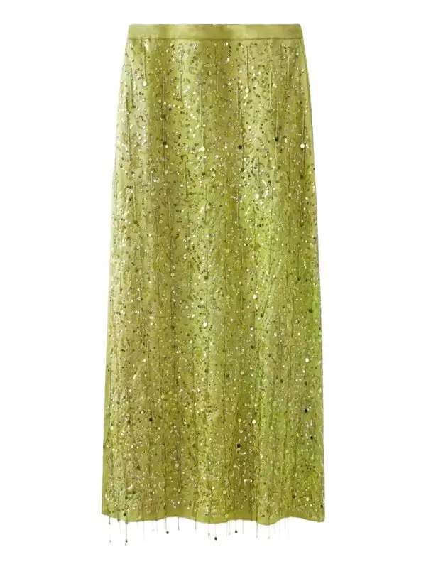 ASTA RESORT Maxi Beaded Yasmin Skirt - Green
