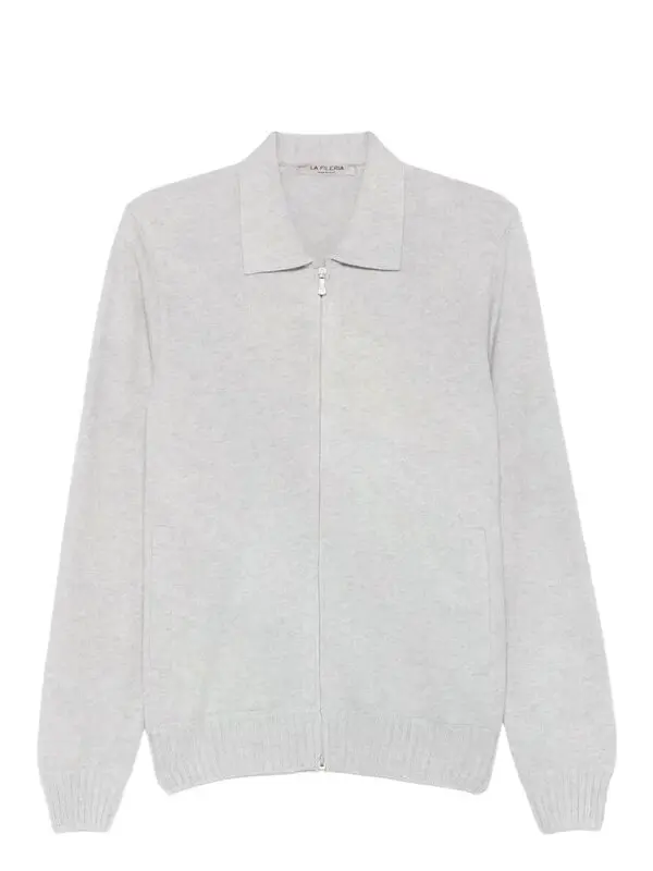 FILERIA Cashmere Collar Cardigan - Grey