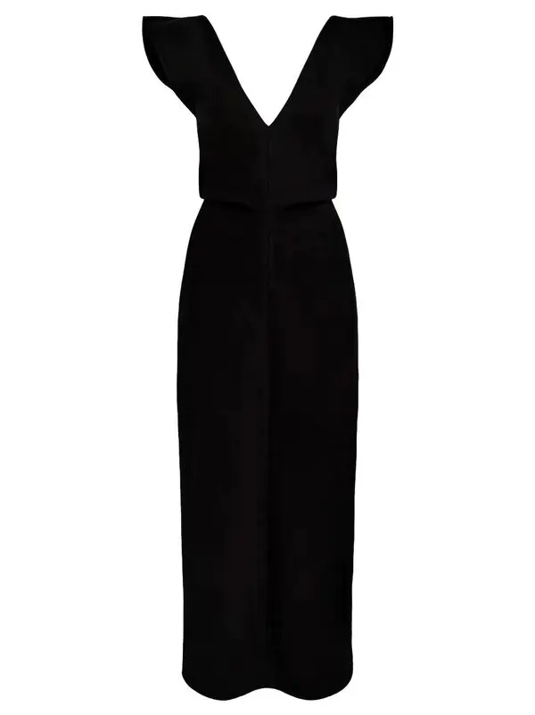 Proenza Schouler Mariam V-neck Midi Dress - Black