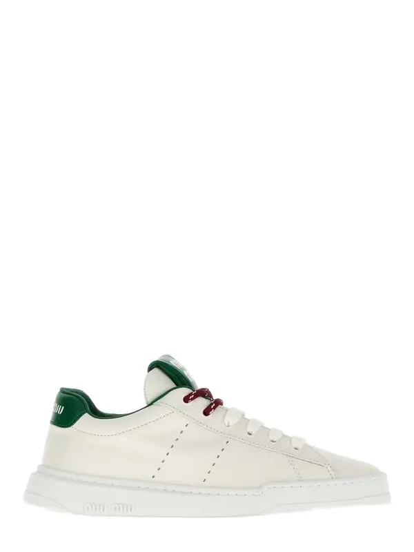 Miu Miu Leather Sneakers - White