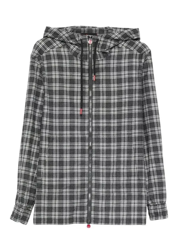 Kiton Plaid Hooded Shirt - Grey