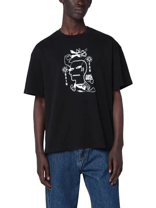 BRAIN DEAD T-shirt With Logo Print - Black