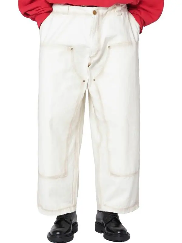 WILLY CHAVARRIA Washed-effect Workwear Trousers - White