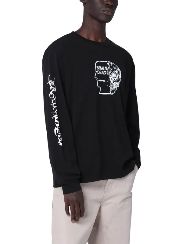 BRAIN DEAD Crewneck Sweatshirt With Logo Prints - Black