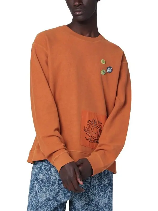 BRAIN DEAD Cotton Crewneck Sweatshirt - Brown