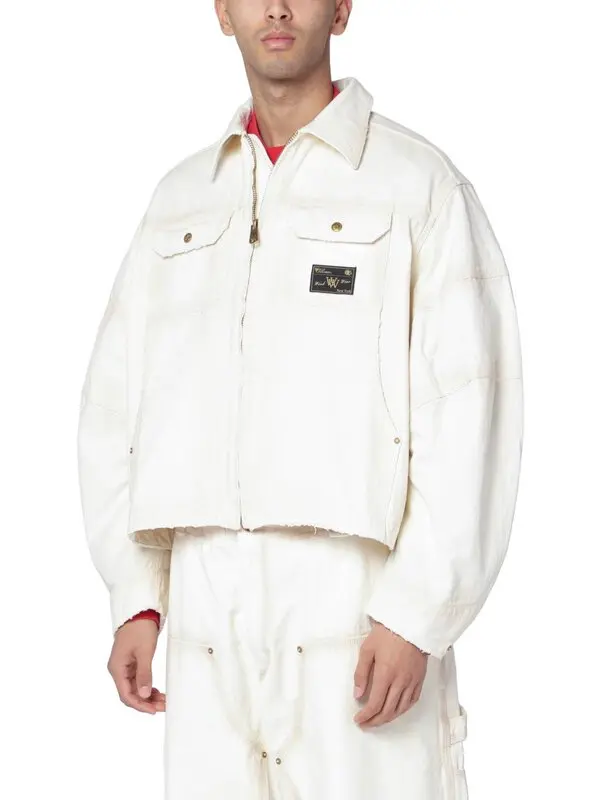 WILLY CHAVARRIA Washed-effect Zip Jacket - White