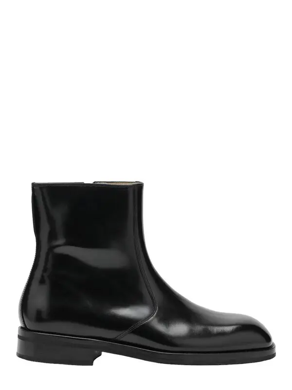 LEMAIRE Leather Ankle Boots - Black