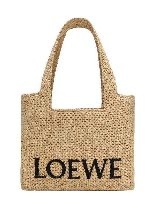 Loewe Medium Raffia Tote Bag - Beige