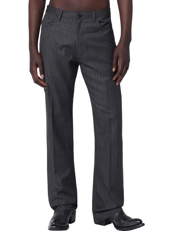 Balenciaga Pinstripe Wool Trousers - Grey