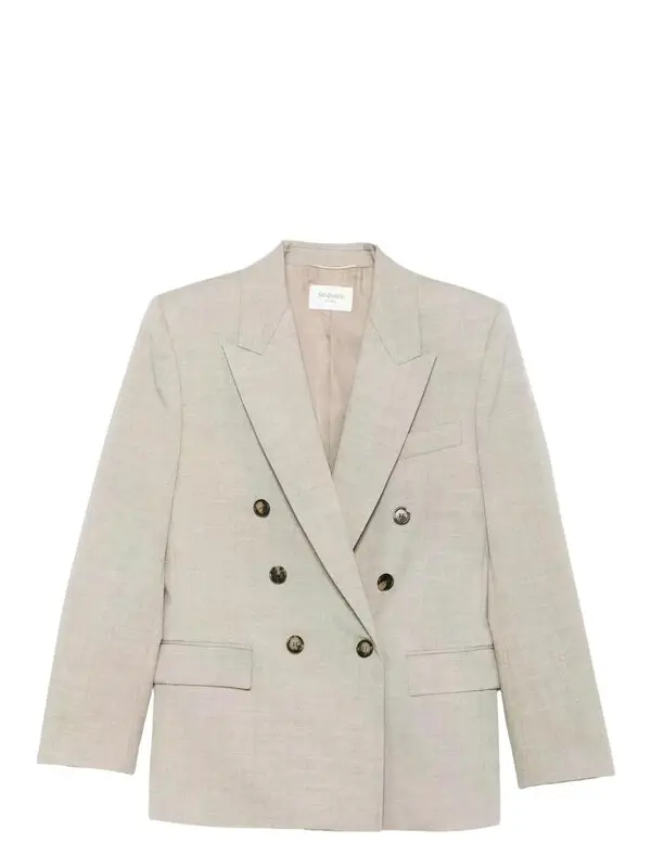 Saint Laurent Double-breasted Button Blazer - Neutrals