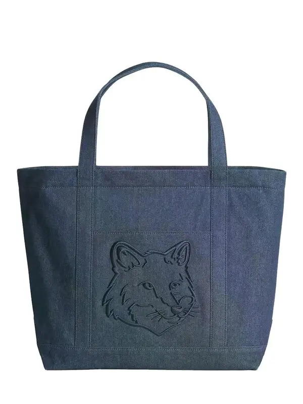 Maison Kitsuné Large Fox Head Tote - Blue