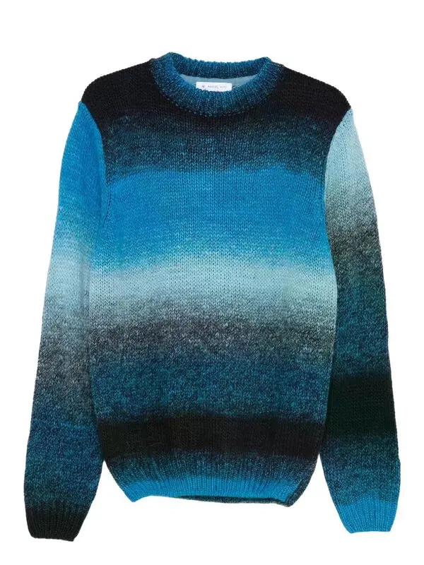 MANUEL RITZ Striped Pattern Sweater - Blue