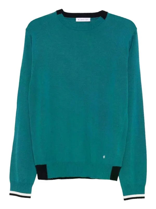 MANUEL RITZ Ribbed Crewneck Sweater - Green