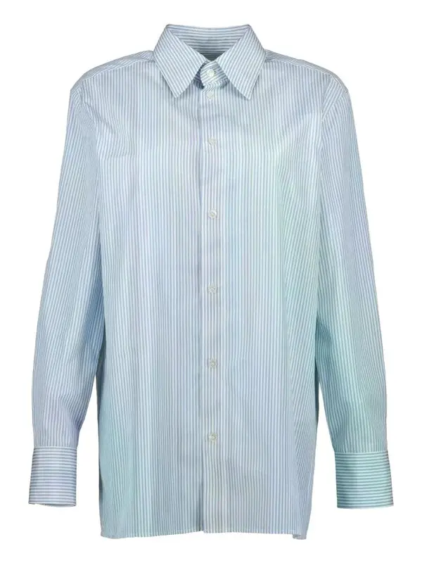 Saint Laurent Striped Cotton Shirt - Blue
