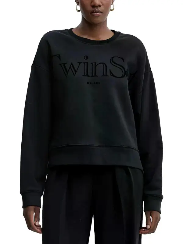 TWINSET Crew-neck Long-sleeve Sweatshirt - Black