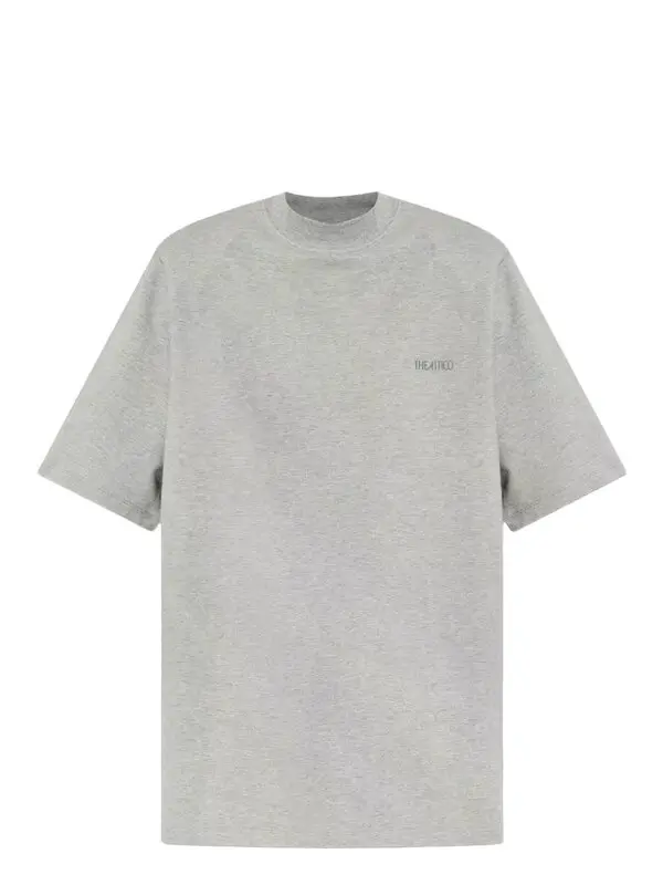 Attico Embroidered-logo Short-sleeve T-shirt - Grey