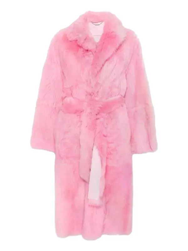 Blumarine Fur Button-up Coat - Pink