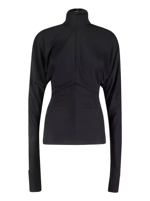 FRANCESCO MURANO Cuff Turtleneck Top - Black