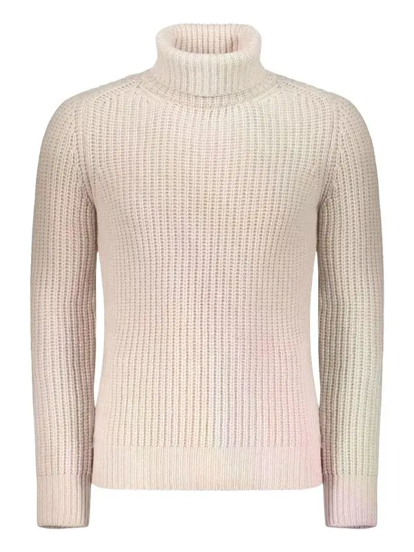 MOORER Ribbed-knit Roll-neck Sweater - Neutrals
