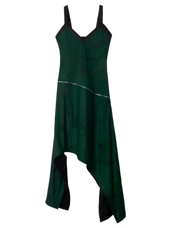 Burberry Jacquard Asymmetrical Maxi Dress - Green