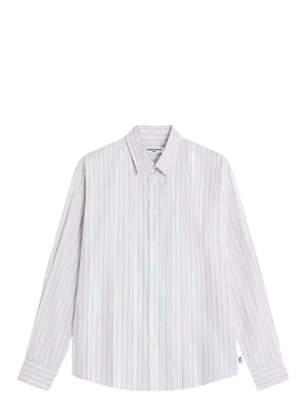 Maison Kitsuné Striped Button Shirt - White