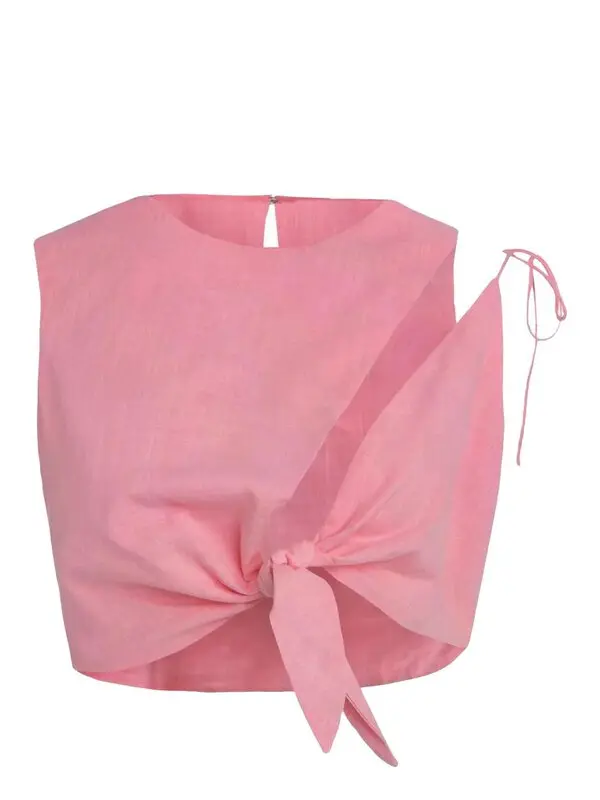 MOTHER Knot Tie Top - Pink