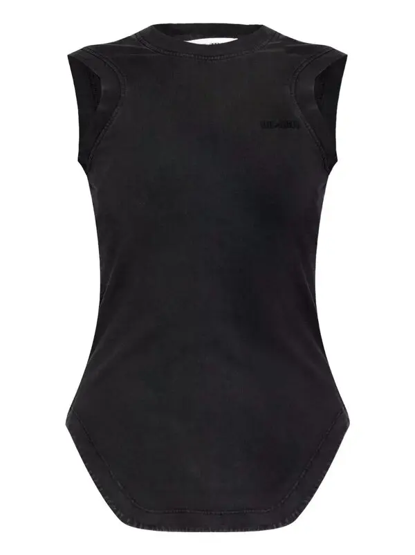 Attico Logo Sleeveless Top - Black