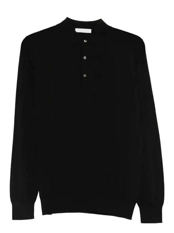 DIKTAT Long-sleeve Polo Shirt - Black