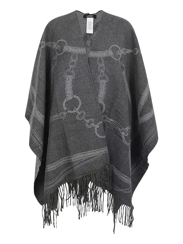 Ralph Lauren Fringed-detail Cape - Grey