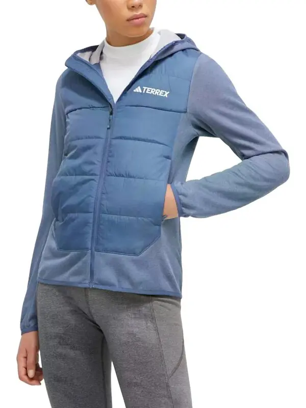 Adidas Quilted Hooded Jacket - Blue