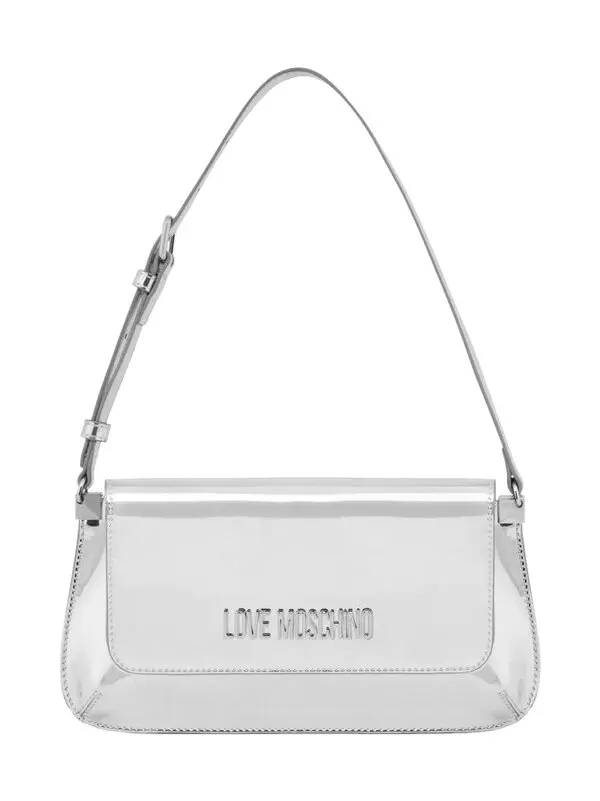 Moschino Logo Shoulder Bag - Silver
