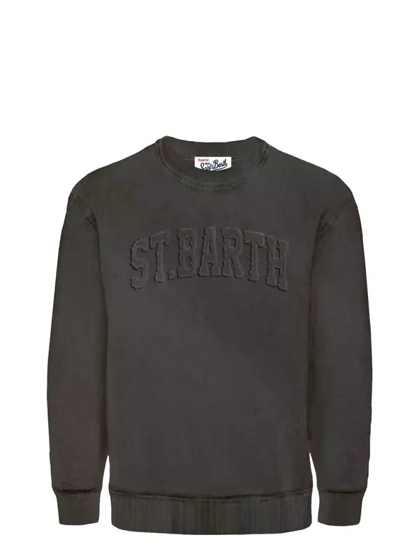 MC2 SAINT BARTH Logo-embroidered Long-sleeved Sweatshirt - Grey