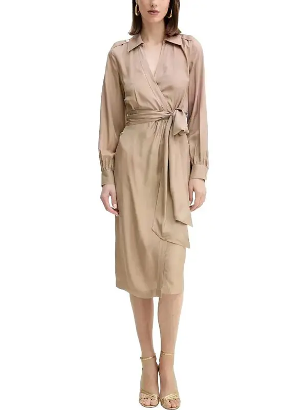 MARCIANO Tie-waist Midi Dress - Neutrals