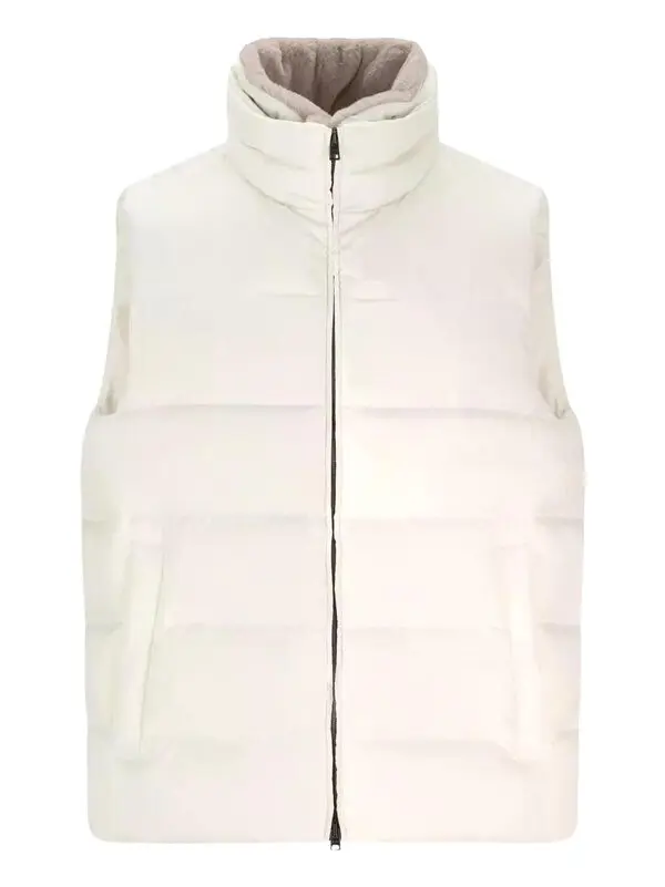 Herno Striped Quilted Down Gilet - White