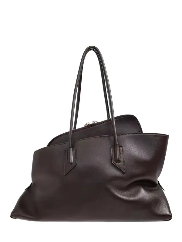Attico La Passeggiata Medium Leather Tote Bag - Brown