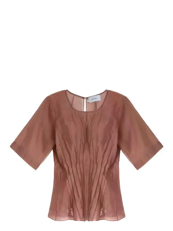Isolda Labirinto De Rios Pintuck Blouse - Brown