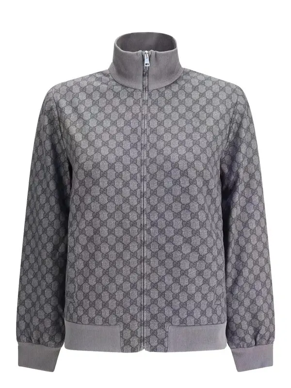 Gucci Gg Monogram Zip Jacket - Grey