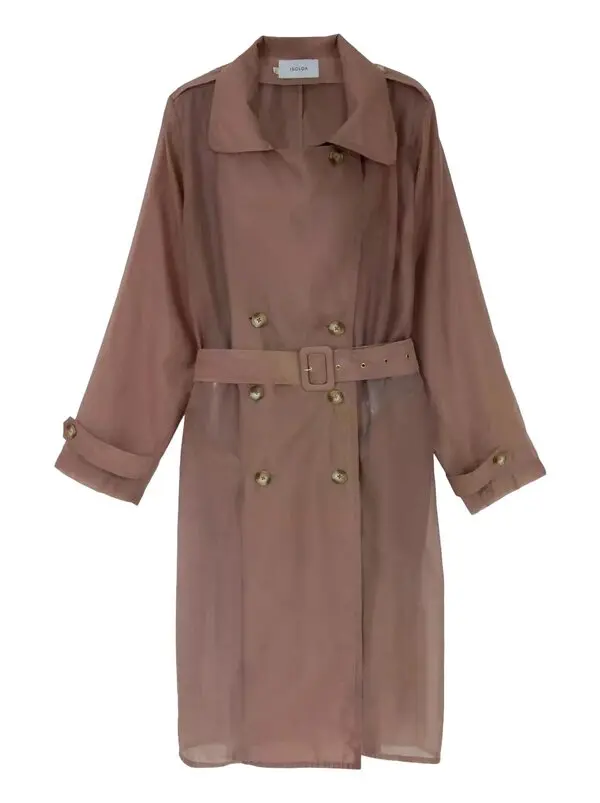 Isolda Oásis Buttoned Belted Coat - Brown