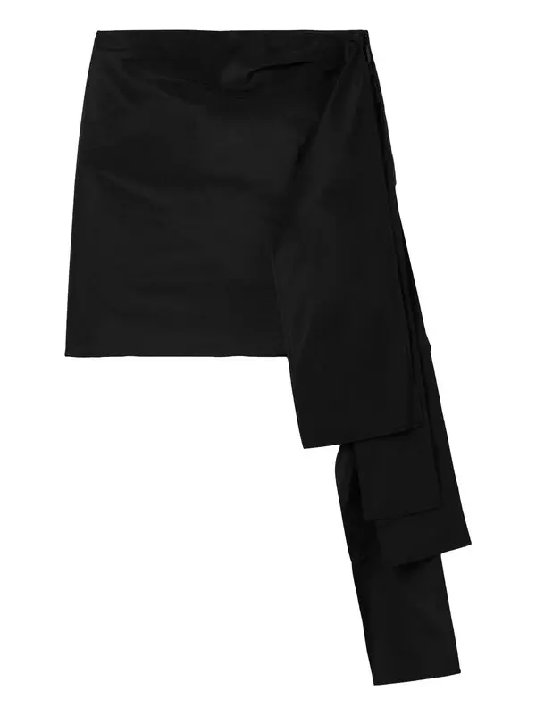 Tibi Draped Shell Mini Skirt - Black