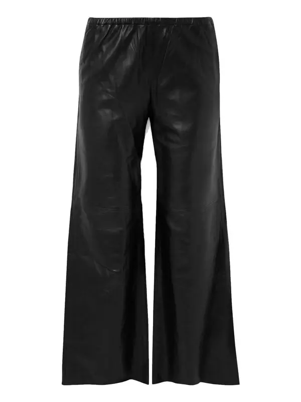 LA LIGNE Colby Leather Wide-leg Pants - Black