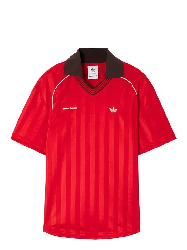 Adidas Originals By Alexander Wang Wales Bonner Embroidered Striped Recycled-jersey T-shirt - Red